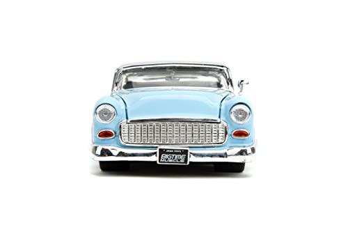 Big Time Muscle 1:24 1955 Chevrolet Bel-Air Die-Cast Car, Toys for Kids and Adults(Light Blue)