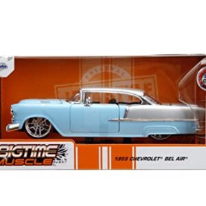 Big Time Muscle 1:24 1955 Chevrolet Bel-Air Die-Cast Car, Toys for Kids and Adults(Light Blue)