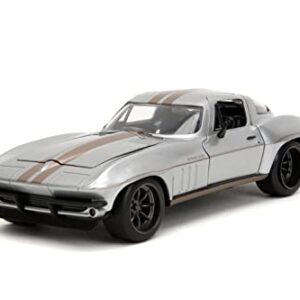 Big Time Muscle 1:24 1966 Chevrolet Corvette Stingray Die-Cast Car, Toys for Kids and Adults(Silver)