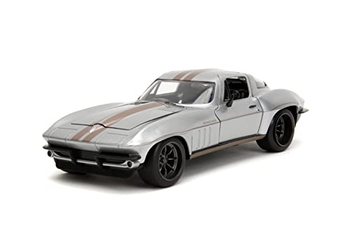 Big Time Muscle 1:24 1966 Chevrolet Corvette Stingray Die-Cast Car, Toys for Kids and Adults(Silver)