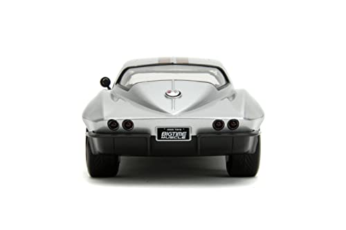 Big Time Muscle 1:24 1966 Chevrolet Corvette Stingray Die-Cast Car, Toys for Kids and Adults(Silver)