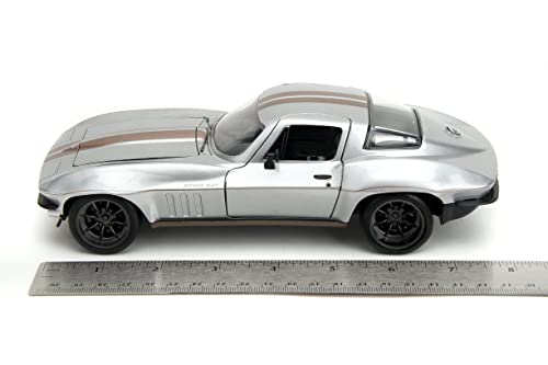 Big Time Muscle 1:24 1966 Chevrolet Corvette Stingray Die-Cast Car, Toys for Kids and Adults(Silver)