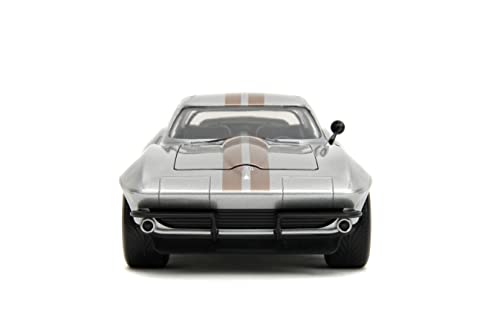 Big Time Muscle 1:24 1966 Chevrolet Corvette Stingray Die-Cast Car, Toys for Kids and Adults(Silver)