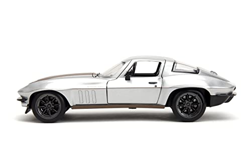 Big Time Muscle 1:24 1966 Chevrolet Corvette Stingray Die-Cast Car, Toys for Kids and Adults(Silver)