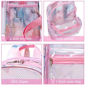 Clear Mini Backpack Stadium Approved 12x12x6 Small Transparent Backpacks Plastic See Through Bag for Work Festival Security Travel