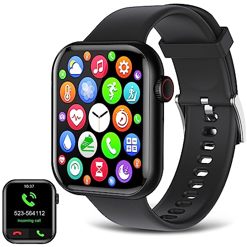 1.90'' with Smart Watches for Men(Answer/Make Calls), Fitness Tracker with Heart Rate Monitor/Bluetooth Call/Text Message/Sleep Monitor/Step Counter/IP68 Waterproof, Smart Watch for Android iOS Phones