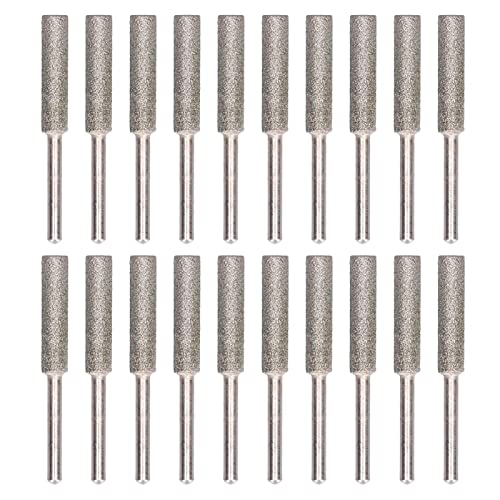 20Pcs Chainsaw Sharpener Burr, Chain Saw Grinding Head, Grinding Head Rotating File Sharpening Tool Set Kit (5.5mm)