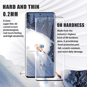 [2+2 Pack] Galaxy S21 Ultra Screen Protector, 9H Tempered Glass Include two Camera Lens Protector,Ultrasonic Fingerprint Compatible,3D Curved, HD Clear for Samsung S21 Ultra 5G Glass Screen Protector 6.8 Inch