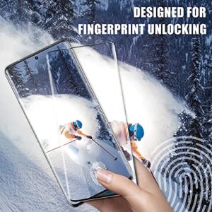 [2+2 Pack] Galaxy S21 Ultra Screen Protector, 9H Tempered Glass Include two Camera Lens Protector,Ultrasonic Fingerprint Compatible,3D Curved, HD Clear for Samsung S21 Ultra 5G Glass Screen Protector 6.8 Inch