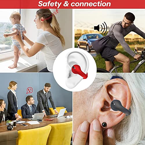 Loluka Open Ear Earbuds Bluetooth Wireless Ear Clip Bone Conduction Headphones Bone Conduction Earbuds Headset Bone Conducting Outer Open Ear Headphones Wireless Bluetooth Head Set