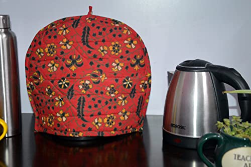 Handmade Kitchen Cozies-Teapot Warmers-Tea Cosy kitchen accessories Cotton kettle cover Tea Cozy Teapot cover Mandala Printed Tea Cozy (Red Mandala)