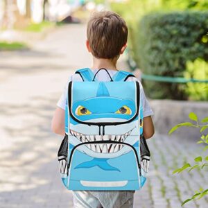 JKDY School Backpacks for Teens Boys Girls,for Elementary School Lightweight Travel Backpack with Adjustable Chest Strap (Cute shark) Suitable for ages 6-12 Student