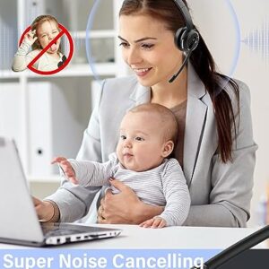 MONODEAL Bluetooth Headset V5.2, Wireless Headset with Microphone AI Noise Cancelling & Mute Button, Single/Dual Ear Wireless Headphones, Computer Headset with Microphone for Work Home Office