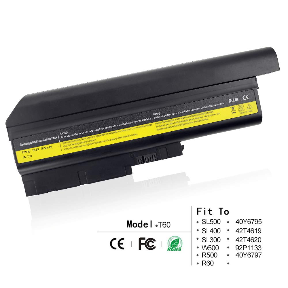 10.8V 7800mAh Battery 40Y6797 Laptop Battery for Lenov-o IBM ThinkPad T60 T60P R60 R60E R500 W500 T500 SL300 SL400 SL500 40Y6795 42T4619 42T4620 92P11133