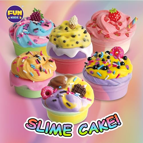 4 LB Milky Butter Slime Bucket Gift for Girls, FunKidz 64 FL OZ Huge White Premade Scented Slime Kit Toy with 29 Variety Add-Ins Perfect Birthday Present for Kids Age 6+