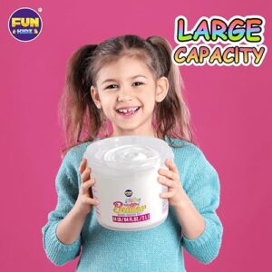 4 LB Milky Butter Slime Bucket Gift for Girls, FunKidz 64 FL OZ Huge White Premade Scented Slime Kit Toy with 29 Variety Add-Ins Perfect Birthday Present for Kids Age 6+