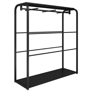 zktoermn floor standing metal retail display rack, modern industrial pipe hanging rods clothing rack underwear/bra/swimsuit/sock organizer shelf easy to assemble (color : black, size : 150x40x130cm)