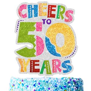 picado theme cheers to the year cake topper - 50th birthday cheers party, or 50th anniversary party decoration - sugargera