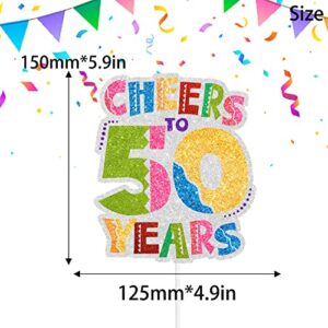 Picado theme cheers to the year cake topper - 50th birthday cheers party, or 50th anniversary party decoration - SugarGera