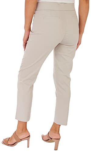 Coral Bay Womens 28'' Short Millenium Solid Slimming Pants 10 Pebble Beige