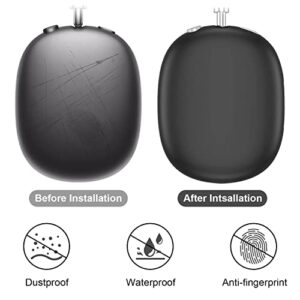 OETKER Compatible Airpods Max Case Cover, Soft Silicone 3 in 1 Anti-Scratch Ear Pad Case Cover/Ear Cups Cover/Headband Cover Accessories Protective Skin Case for Airpods Max Headphones,Black