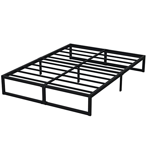 EMODA 12 Inch King Size Bed Frame No Box Spring Needed, Heavy Duty Metal Platform with Steel Slats, Noise Free, Easy Assembly, Black