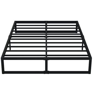 EMODA 12 Inch King Size Bed Frame No Box Spring Needed, Heavy Duty Metal Platform with Steel Slats, Noise Free, Easy Assembly, Black