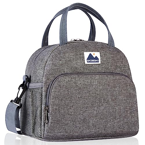 BAGBEBAG Lunch Bag Women, Insulated Lunch Bag For Women Man, Large Adult Lunch Box with Adjustable Strap, Premium Cooler Tote Bag for Office Work Picnic (Gray)