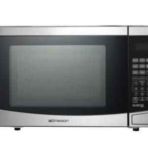 Emerson Radio MWI1212SS 1.2 Cu. Ft. 1000W Microwave Oven with Inverter Technology Stainless Steel Countertop/Built-in Design for Easy and Efficient Cooking