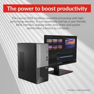 Lenovo V50t Gen 2 Business Tower Desktop, Intel Core i5-10400, 32GB RAM, 1TB SSD, DVD-RW, HDMI, RJ-45, DP, Wi-Fi, Windows 11 Pro, Black