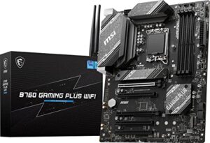 msi b760 gaming plus wifi gaming motherboard (supports 12th/13th gen intel processors, lga 1700, ddr5, pcie 4.0, m.2, 2.5gbps lan, usb 3.2 gen2, wi-fi 6e, atx)