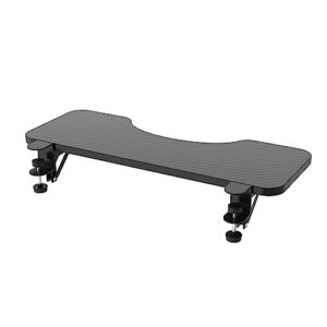 circular arc desk extender tray, ergonomics computer elbow arm support,foldable keyboard drawer tray, table mount arm wrist rest shelf (25.2“×9.4”×3.5“)