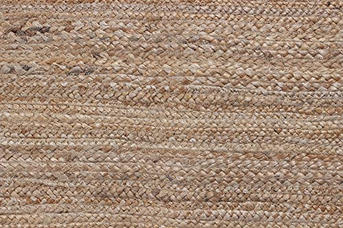 Casavani Indian Hand Braided Rag Rug Geometric Beige & Black Jute Area Rug Hallway Enterway Rugs For Farmhouse,Bedroom,Dining Room & Kitchen 4x6 6x8 4x10 Feet Runner