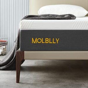 molblly 14 inches king size mattress, gel memory foam mattress in a box, back pain relief ＆ cool bed, 10-year support mattress, fiberglass free, premium king bed