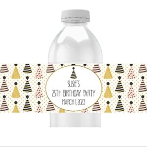 Birthday Party Favors, Personalized Water Bottle Labels, Pack of 25 Peel and Stick Waterproof Wrappers