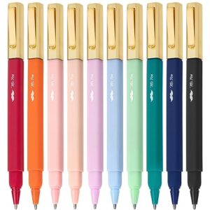 mr. pen- aesthetic pens, 10 pack, assorted colors, fast dry, no smear bible pens no bleed through, fine point pen, ballpoint pens ballpoint, fine tip pens for note taking, pens aesthetic