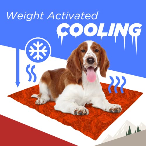 Coleman Reversible Cooling Pet Mat, Medium, 24" x 30", Red and Coral