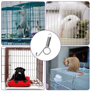 10Pcs Rabbit Cages Spring Cage Latch Door Spring Latch Hook for Rabbit Cages Metal Finger Spring Latch Hook for Fixing Small Animal, Dog, Cat, Parrot, Guinea Pig, Bunny,Parrot Hedgehog Cage Door