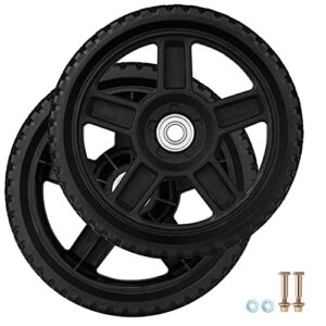 lawn mower wheels 12 inch 2 pack for push mower plastic wheel set fits most standard mowers includes bolts nuts washers