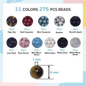 Mchruie 691pc Bracelet Making Kit, 8mm Beads for Bracelets Making - Natural Stone Gemstone Beads for Jewelry Making DIY Bracelet Kit for Adults Beginners