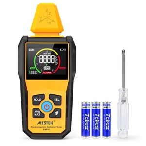 emf meter mestek electromagnetic field radiation detector handheld digital lcd emf reader, temperature detector,tester for home emf inspections, office, outdoor and ghost hunting