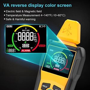 EMF Meter MESTEK Electromagnetic Field Radiation Detector Handheld Digital LCD EMF Reader, Temperature Detector,Tester for Home EMF Inspections, Office, Outdoor and Ghost Hunting