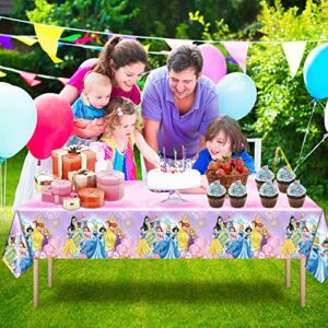 3Pcs Princess Plastic Table Cover for Birthday Party Larger Princess Party Birthday Tablecloth Baby Shower Birthday Party Decorations Supplies 106 * 51 Inch