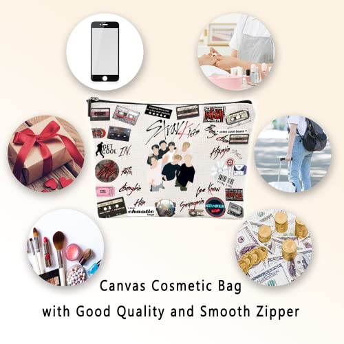 CTROW Kpop Stray Kids Makeup Bag,Stray Kids Toiletry Bag for Fans,SKZOO Character Travel Makeup Bag,SKZ Makeup Accessories,Stray Kids Zipper Makeup Bag, Fans Gifts for Best Friends Niece