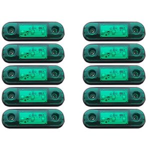 acsuz 10pcs truck accesorios trailer car external lights 12v 24v warning tail light signal brake lamps for truck trailer lorry bus,green