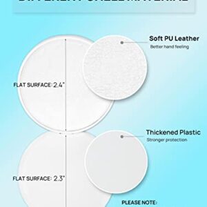 Getinbulk Compact Mirror Bulk, Small Pocket Makeup Round Mirror Double-Sided 1X/3X Magnifying PU Leather (White, 2.7 inches)