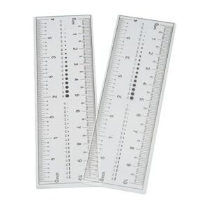 nail measure ruler, 10pcs fake nails measuring rul nail measure ruler, nail measuring ruler fake measuring ruler professional portable transparent nail art pvc soft ruler for nail