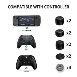 ZHI-NYLLDJS FPS Thumb Grip Caps Set for Steam Deck Silicone Thumbsticks Grips Joystick Caps for Steam Deck,for Xbox One (Series X, S) Controller Stick Caps(8pcs) Precision Rings(4pcs)