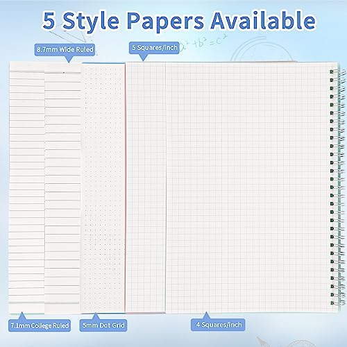 Spiral Notebook, College Ruled Notebook Journal, 4 Pack A5 Lined Paper Journal Notebook, Subject Notebook for School, Work, Notes, 560 Pages, 24pcs Index Tabs, Assorted Pastel Notebook, 5.5" x 8.5"