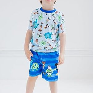 Disney Pixar Toy Story Monsters Inc. Mickey Mouse D100 Infant Baby Boys Rash Guard and Swim Trunks Outfit Set Blue 24 Months